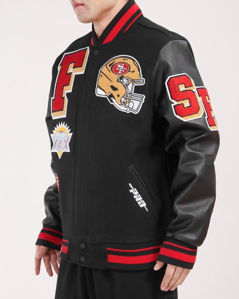 Black San Francisco 49ers Pro Standard Mashup Rib Wool Varsity Heavy J ...