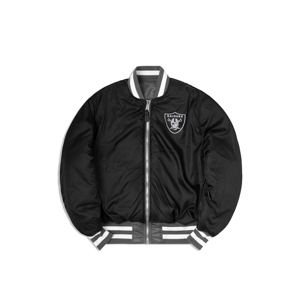 Gray Los Vegas Raiders Alpha Industries X New Era Reversible MA-1 Bomb ...