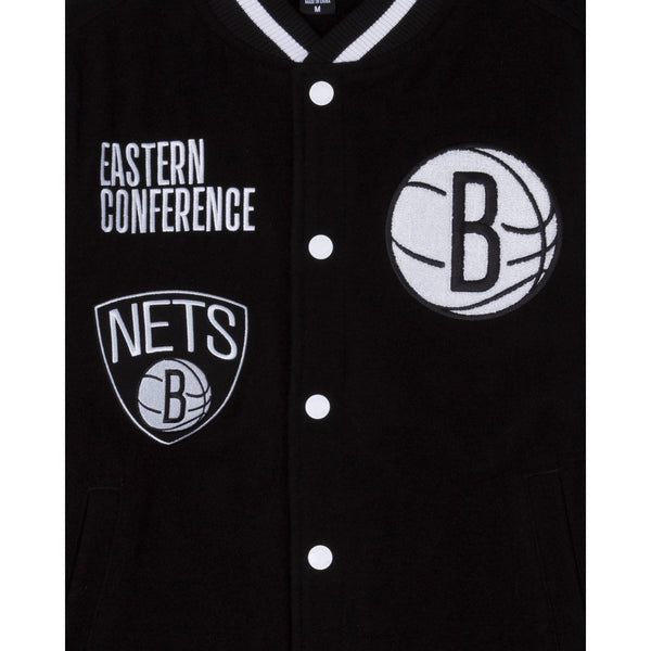 Black Brooklyn Nets New Era Wool Varsity Heavy Jacket – Exclusive ...