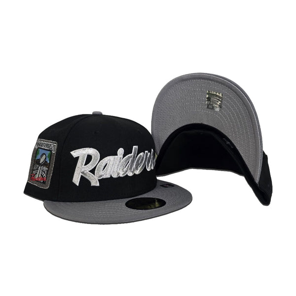Black Script Las Vegas Raiders Storm Gray Visor Gray Bottom Super Bowl ...