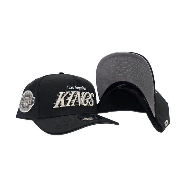Black Los Angeles Kings Curved Brim Gray Bottom 25th Anniversary Side ...