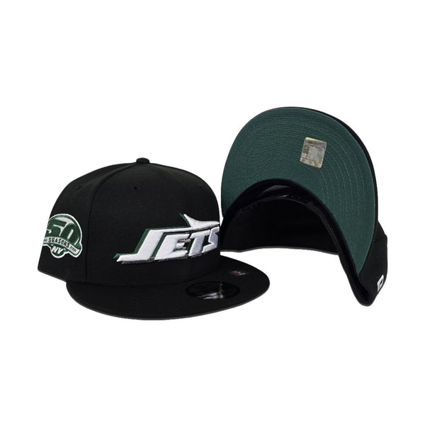 Black New York Jets Green Bottom 50 Seasons Side Patch New Era 9Fifty ...