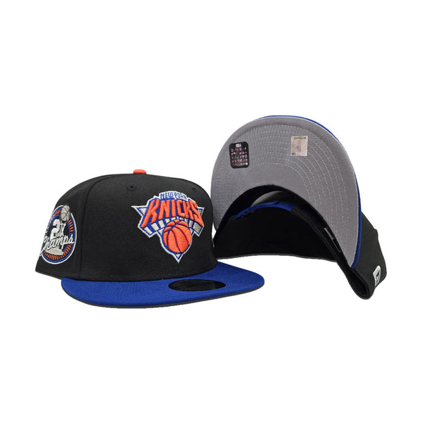 Black NY Knicks Royal Blue Visor 2x Champions Patch 9Fifty Snapback ...