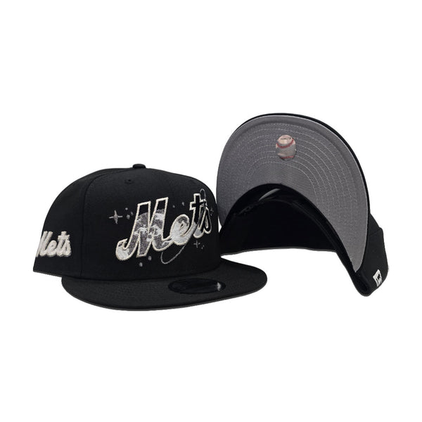 Black New York Mets Space Logo Gray Bottom Mets Script Side Patch New ...