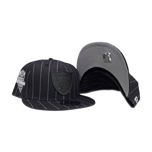 Black Pinstripe LV Raiders Gray Visor 2020 Inaugural Season Snapback ...
