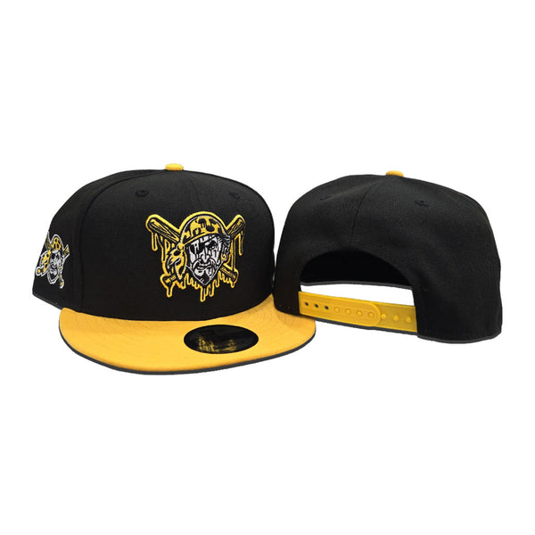 Black Pittsburgh Pirates Drip Logo Yellow Visor Gray Bottom Pirates Si ...