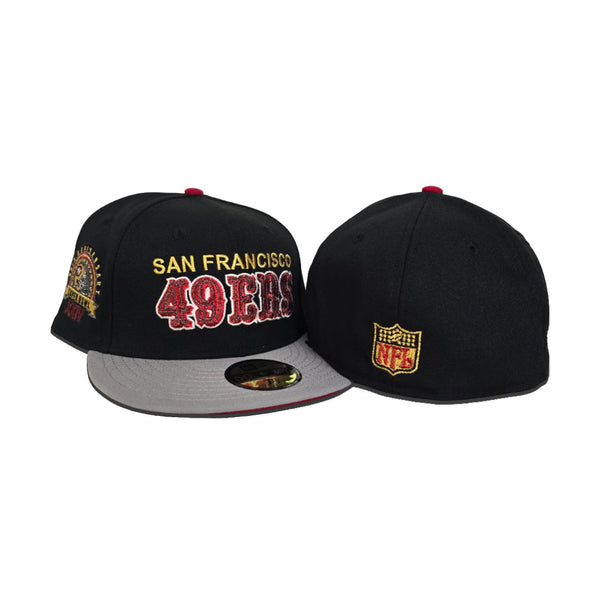 Black San Francisco 49ers Gray Visor Red Bottom Super bowl XXIV Side P ...