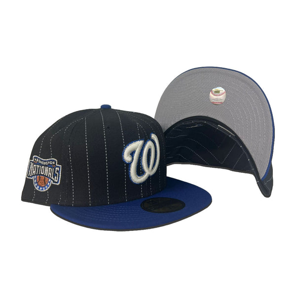 Navy Blue Pinstripe Washington Nationals Royal Blue Visor Gray Bottom ...