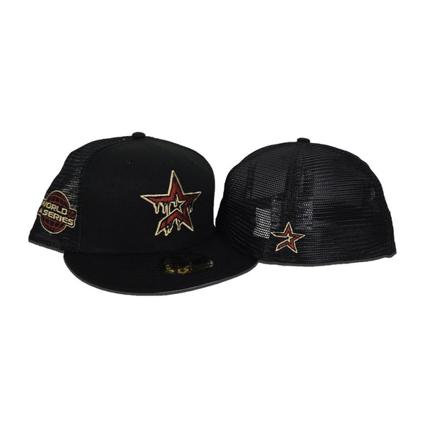 Black Houston Astros Drip Logo Pink Bottom 2005 World Series Side Patc ...