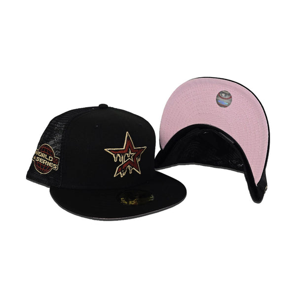 Black Houston Astros Drip Logo Pink Bottom 2005 World Series Side Patc ...