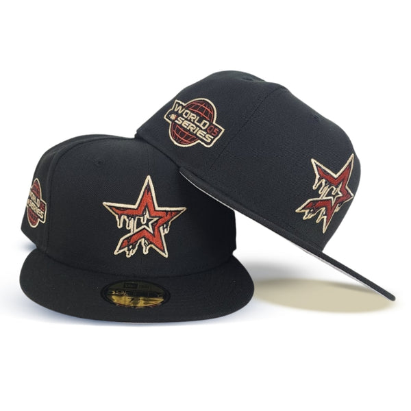 Black Houston Astros Drip Logo Gray Bottom 2005 World Series Side Patc ...