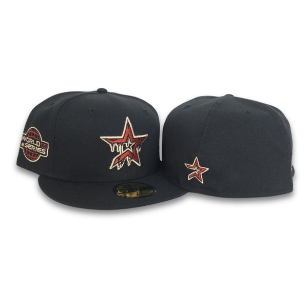 Black Houston Astros Drip Logo Gray Bottom 2005 World Series Side Patc ...