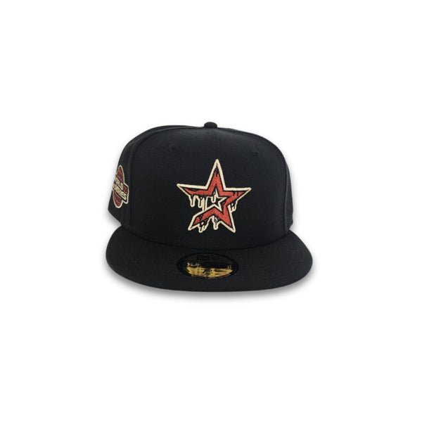 Black Houston Astros Drip Logo Gray Bottom 2005 World Series Side Patc ...