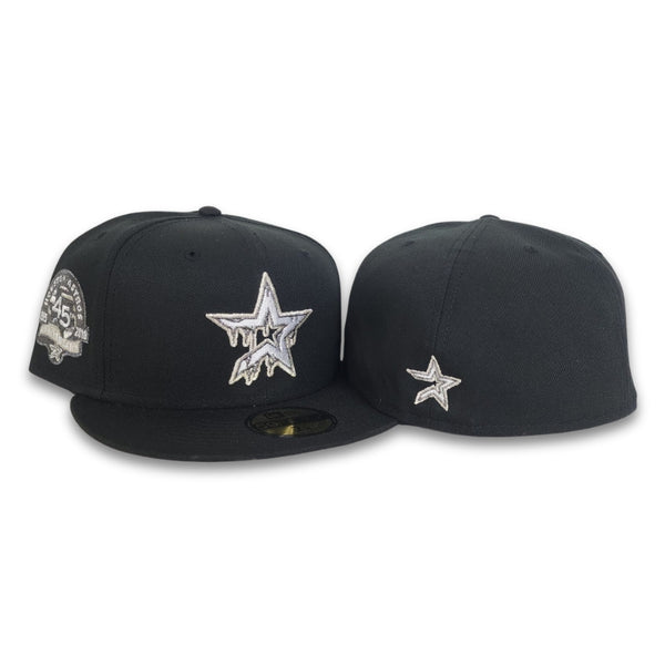 Black Houston Astros Drip Logo Gray Bottom 45th Anniversary Side Patch ...