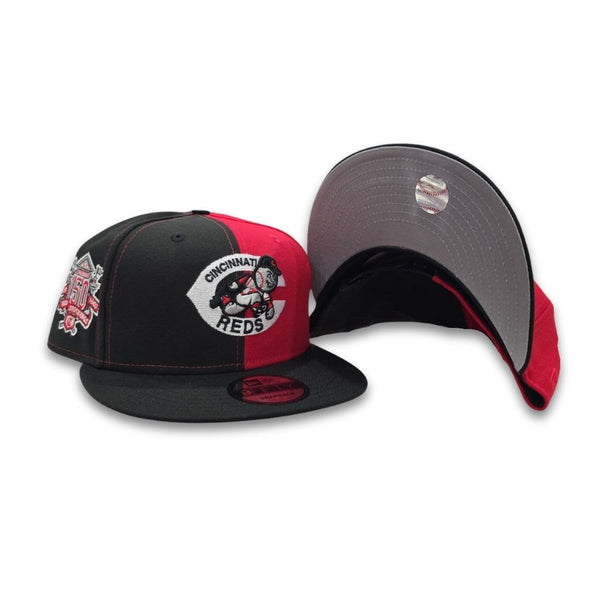 Black Red Split Cincinnati Reds Gray Bottom 150th Anniversary Side Pat ...