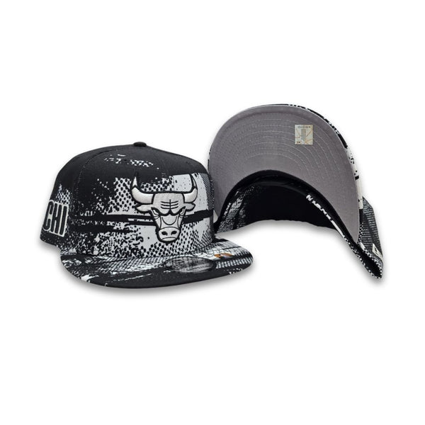 Black Tip Off Chicago Bulls Gray Bottom NBA CHI Side Patch New Era 9Fi ...