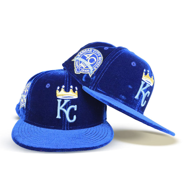 Royal Blue Velvet Kansas City Royals Gray Bottom 40th Anniversary Side ...