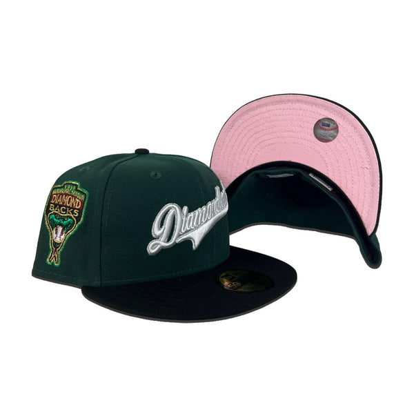 Dark Green Arizona Diamondbacks Script Logo Black Visor Pink Bottom 19 ...