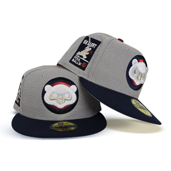 Gray Chicago Cubs Navy Blue Visor Gray Bottom Be Alert Foul Balls Side ...