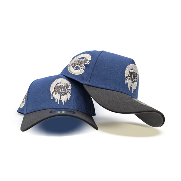 Indigo Blue Paint Drip Chicago Cubs Dark Gray Curved Brim Gray Bottom ...