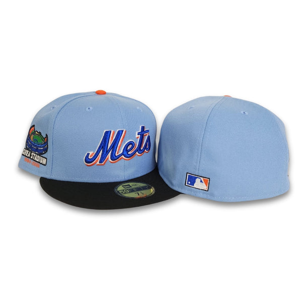 Sky Blue NY Mets Black Visor Shea Stadium Side Patch Fitted – Exclusive ...