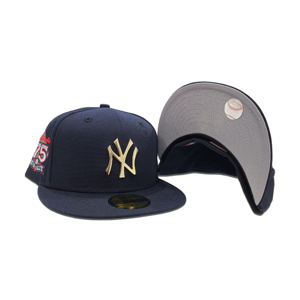 Navy New York Yankees Gold Metal Badge Gray Bottom 75th Anniversary Si ...
