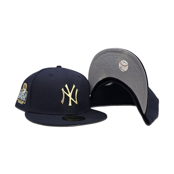Navy Blue NY Yankees Gold Metal Badge 2024 World Series Fitted ...