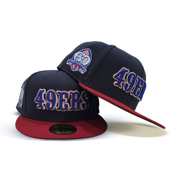 Navy Blue San Francisco 49ers Red Visor Gray Bottom 60th Season Side P ...
