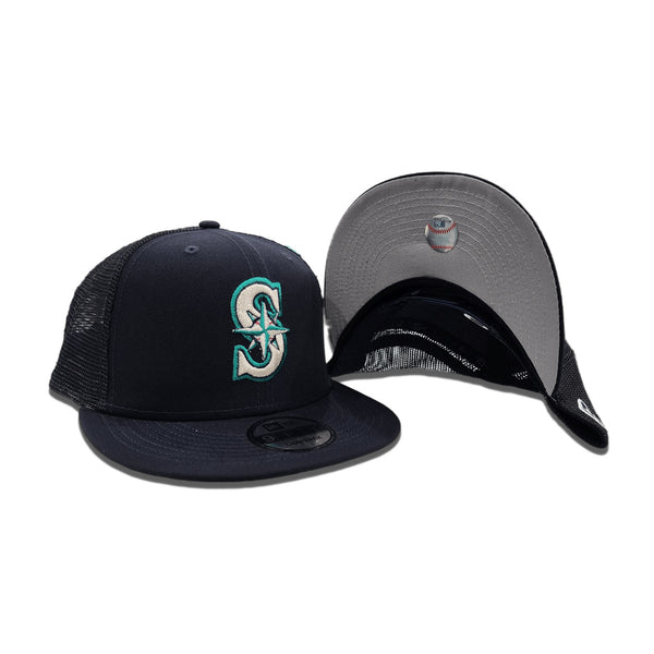 Navy Blue Trucker Seattle Mariners Gray Bottom New Era 9Fifty Snapback ...