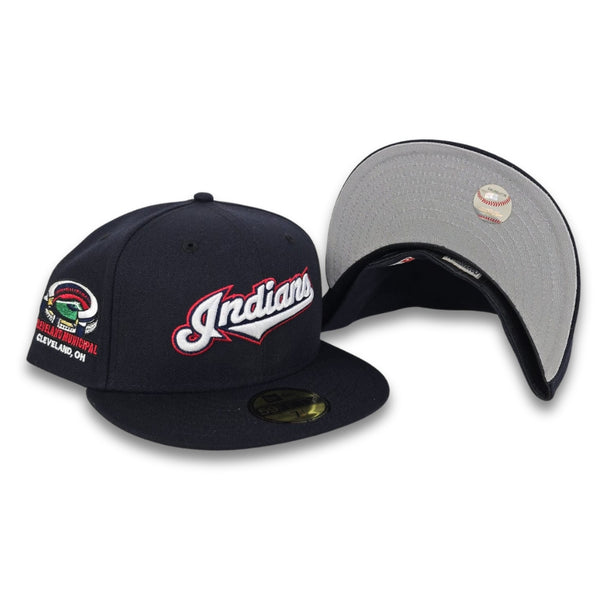 Navy Blue Cleveland Indians Gray Bottom Cleveland Municipal Field Side ...