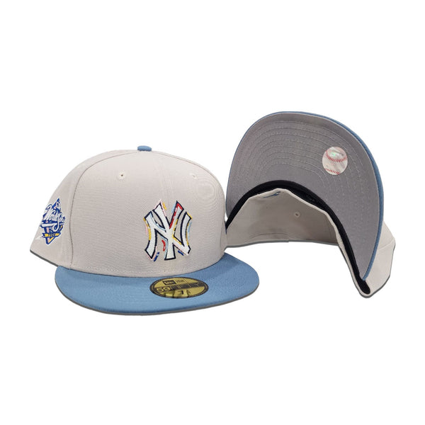 Stone New York Yankees Brush Logo Blue Visor Gray Bottom 1998 World Se ...
