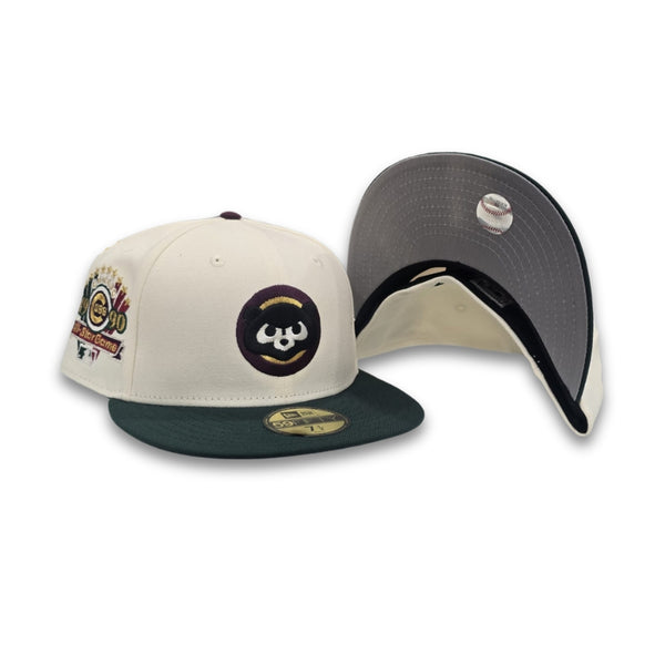 Off White Chicago Cubs Dark Green Visor Gray Bottom 1990 All Star Game ...