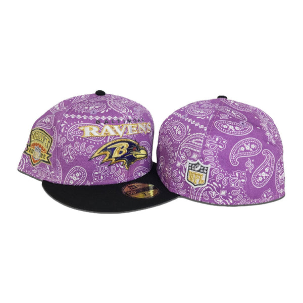 Purple Paisley Baltimore Ravens Black Visor Gray Bottom NFL 2002 Draft ...