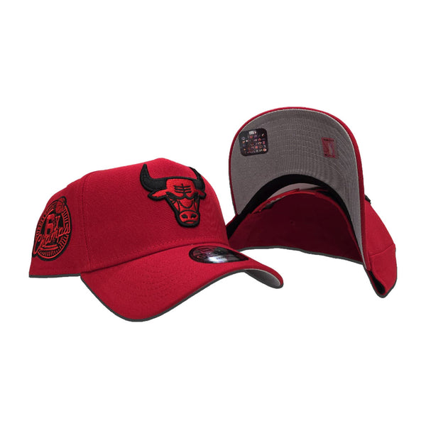 Red Chicago Bulls Curved Brim Gray Bottom 6x Champs Side Patch New Era ...