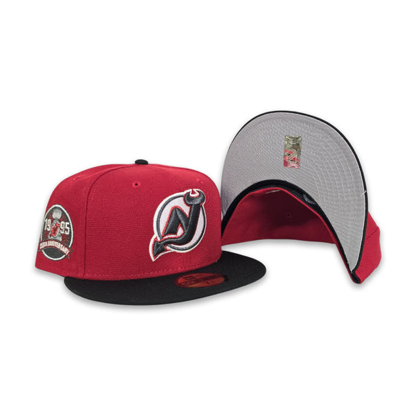 Red Glow In The Dark New Jersey Devils Black Visor Gray Bottom 1995 St ...