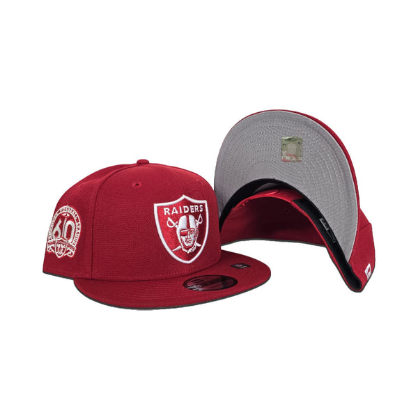 Red Las Vegas Raiders Gray Bottom 60th Anniversary New Era 9Fifty Snap ...