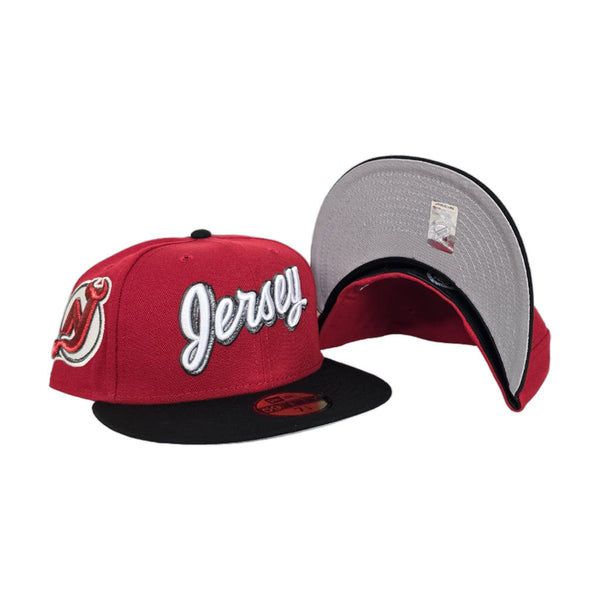Red Script New Jersey Devils Black Visor Gray Bottom Nj Side Patch New ...