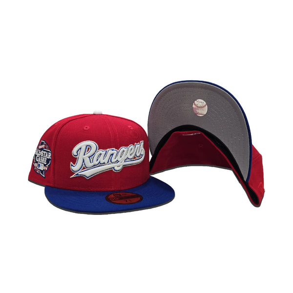 Red Glow In The Dark Texas Rangers Royal Blue Visor Gray Bottom 2024 A ...