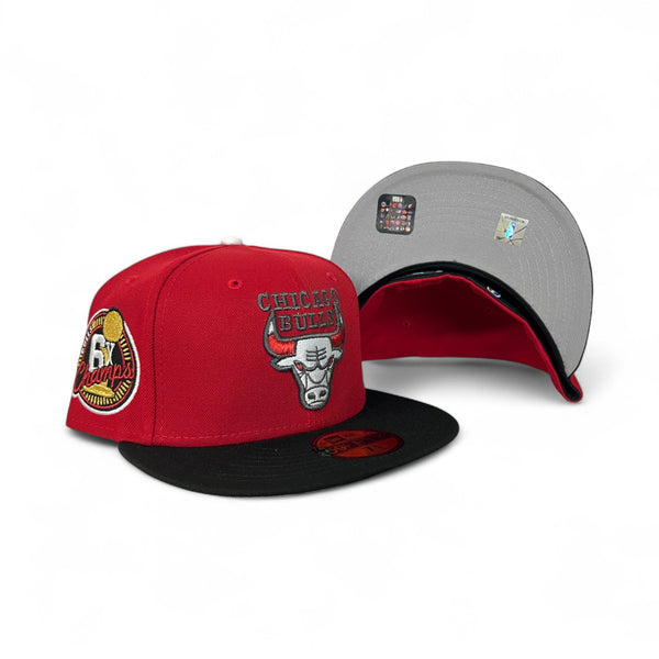 Red Chicago Bulls 6X Champions Side Patch New Era 59Fifty Fitted ...
