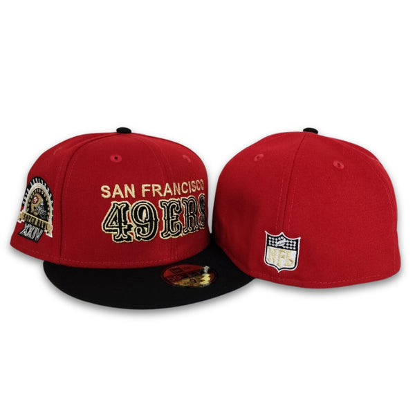Red San Francisco 49ers Black Visor Gray Bottom 30th Anniversary Side ...