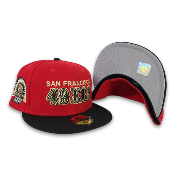 Red San Francisco 49ers Black Visor Gray Bottom 30th Anniversary Side ...