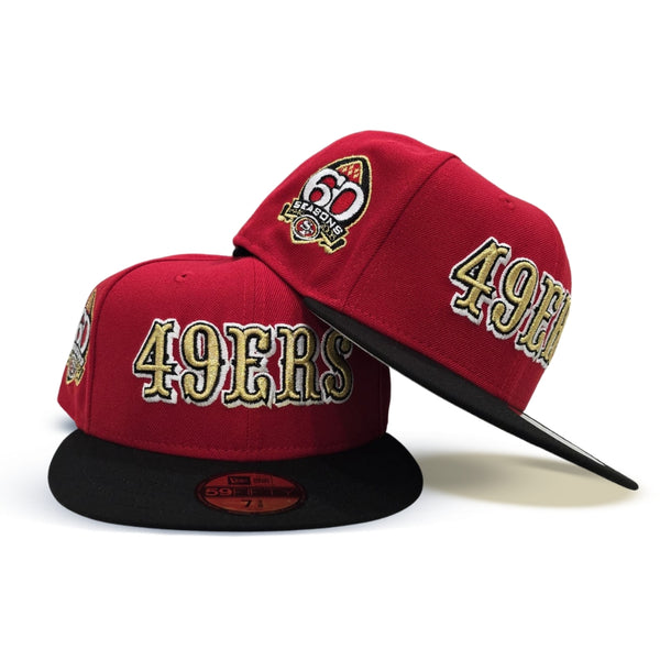 Red San Francisco 49ers Black Visor Gray Bottom 60 Seasons Side Patch ...