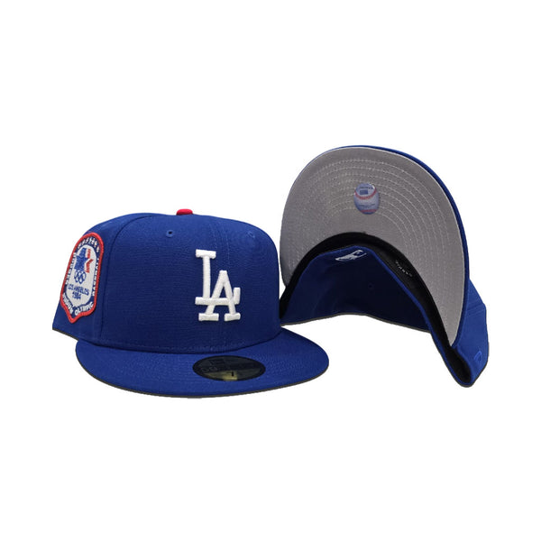 Royal Blue Los Angeles Dodgers Gray Bottom 1984 Olympic Side Patch New ...