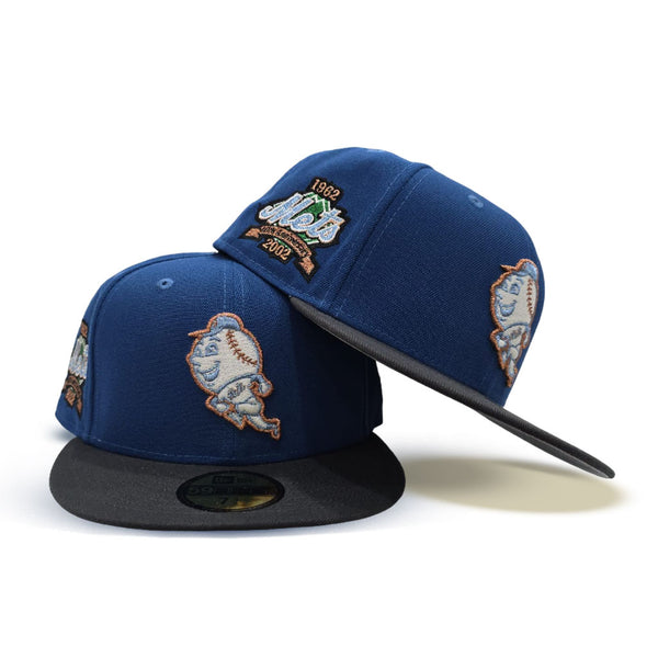 Sea Blue Glow in the Dark New York Mets Mr. Mets Dark Gray Visor Gray ...