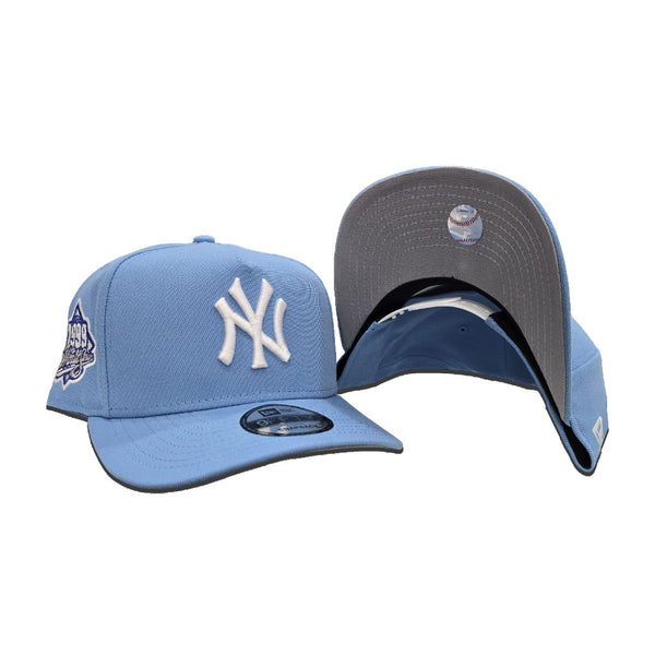 Sky Blue New York Yankees Curved Brim Gray Bottom 1999 World Series Si ...