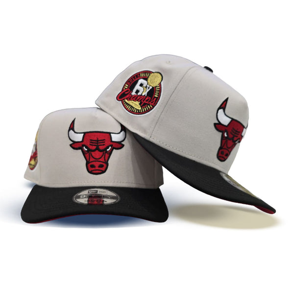 Off White Chicago Bulls Black Curved Brim Red Bottom 6X Champs Side Pa ...