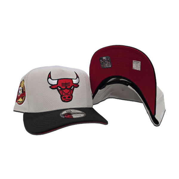 Off White Chicago Bulls Black Curved Brim Red Bottom 6X Champs Side Pa ...