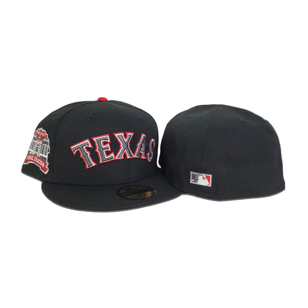 Black Texas Rangers Gray Bottom Final Season Side Patch New Era 59Fift ...