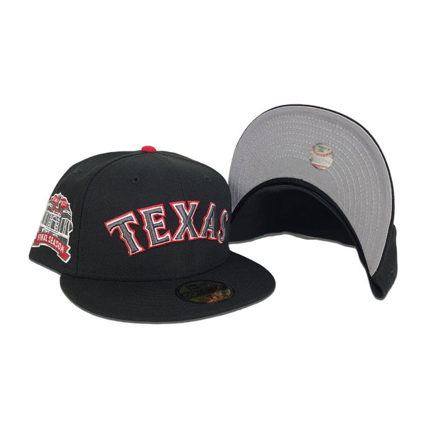 Black Texas Rangers Gray Bottom Final Season Side Patch New Era 59Fift ...