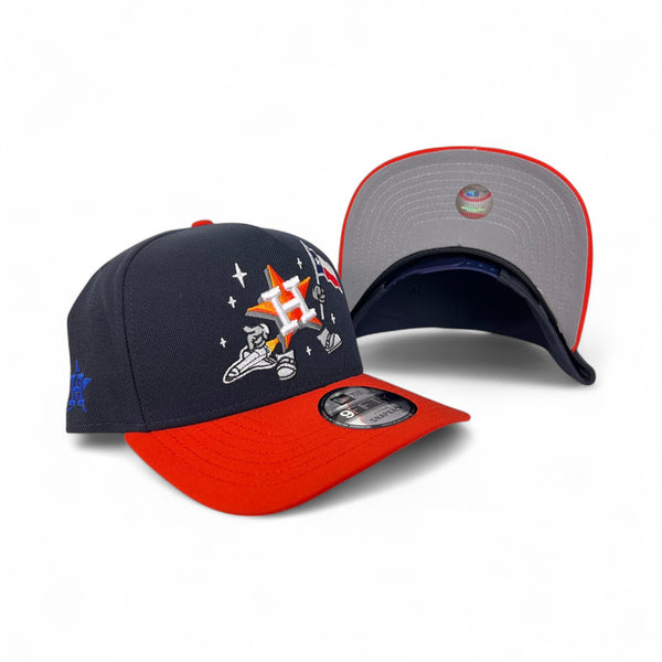 Navy Houston Astros Orange Curved Brim Cartoon Pack Snapback ...